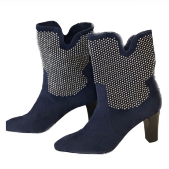 Aquatalia | Shoes | New Aquatalia Blue Suede Leather Studded High Heel ...